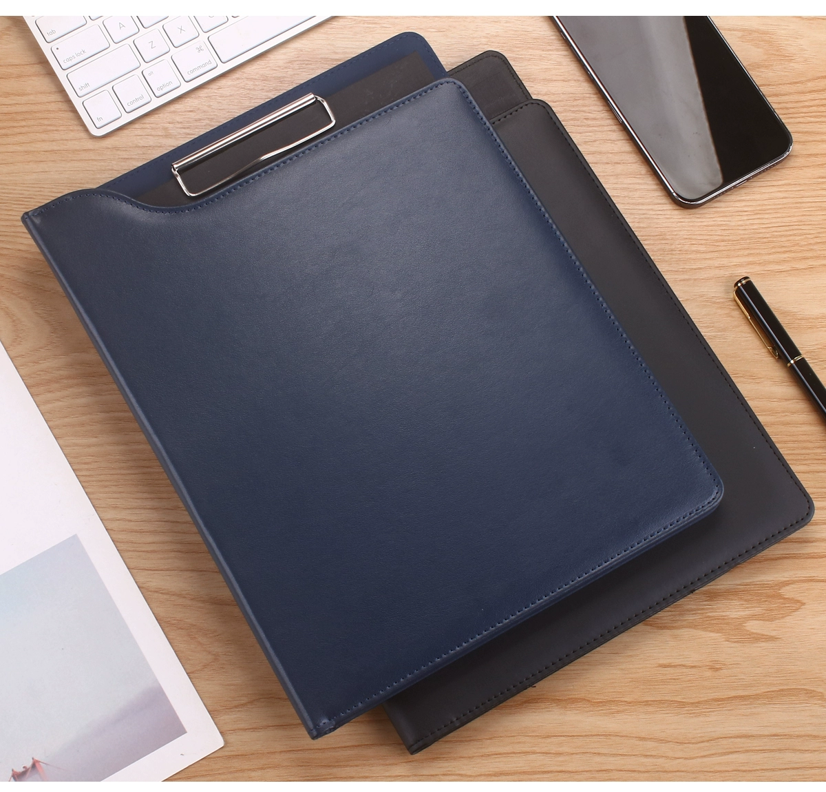 A4 Vegan Leather File Folder Clipboard for Office | Custom Engraving C ...